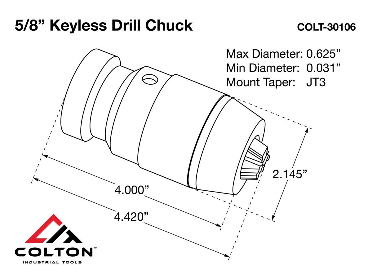 Colton Industrial Tools 30106 | 1/8" - 5/8" Capacity Heavy-Duty Ball ...
