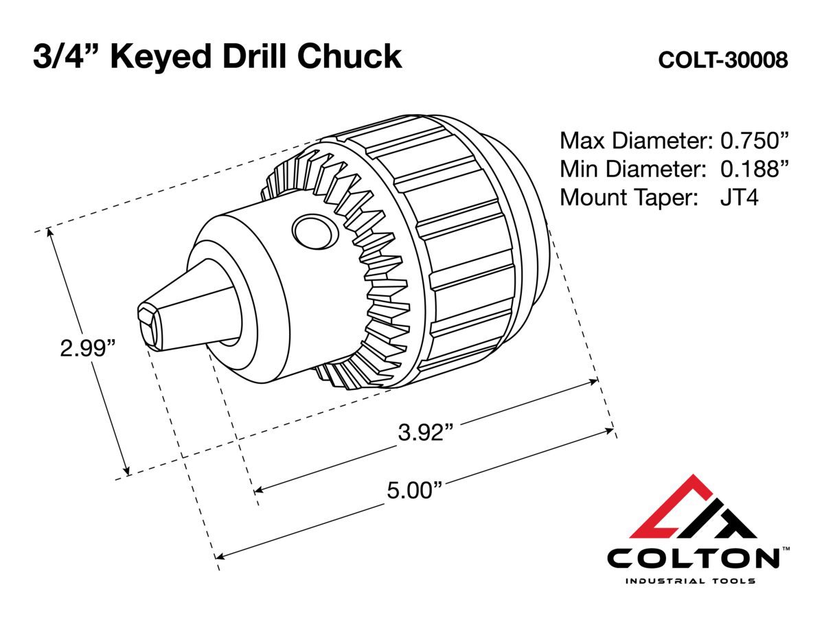 Colton Industrial Tools 30004 | 1/32" - 1/2" Capacity Heavy-Duty Ball ...